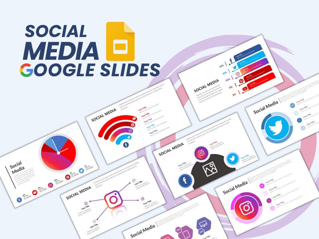 Social Media Google Slide Fully Editable Templates | Social Media Chart ...