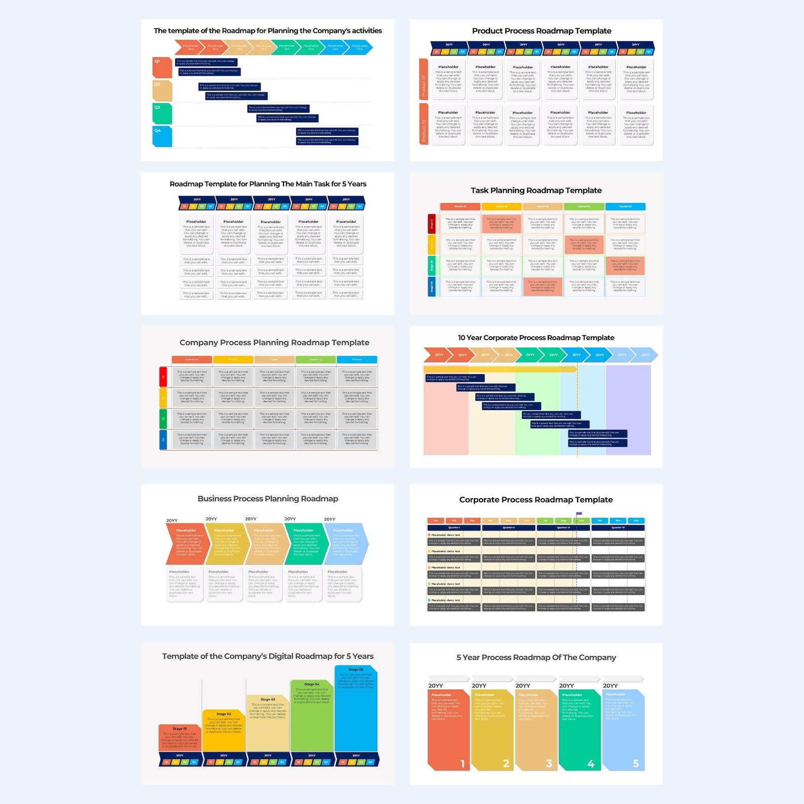 Editable Roadmap Chart Powerpoint Templates | Progress Presentation (20 ...