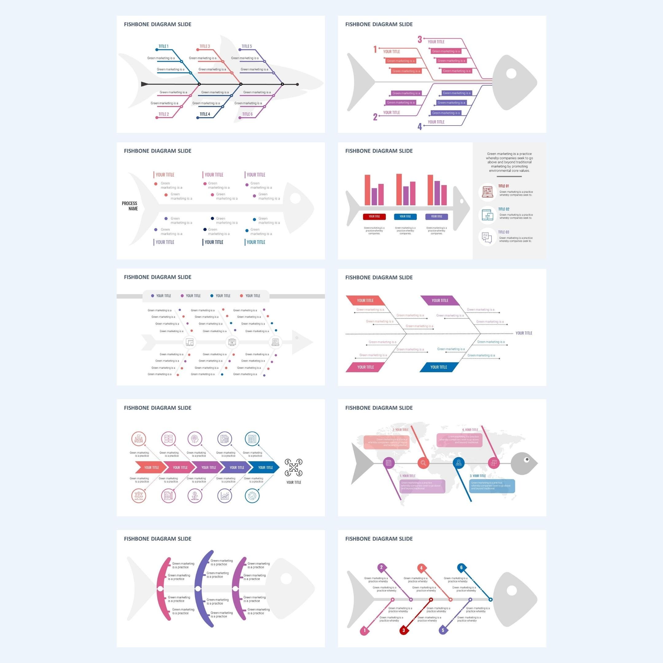 Fishbone Powerpoint Fully Editable Templates | Fishbone Charts ...
