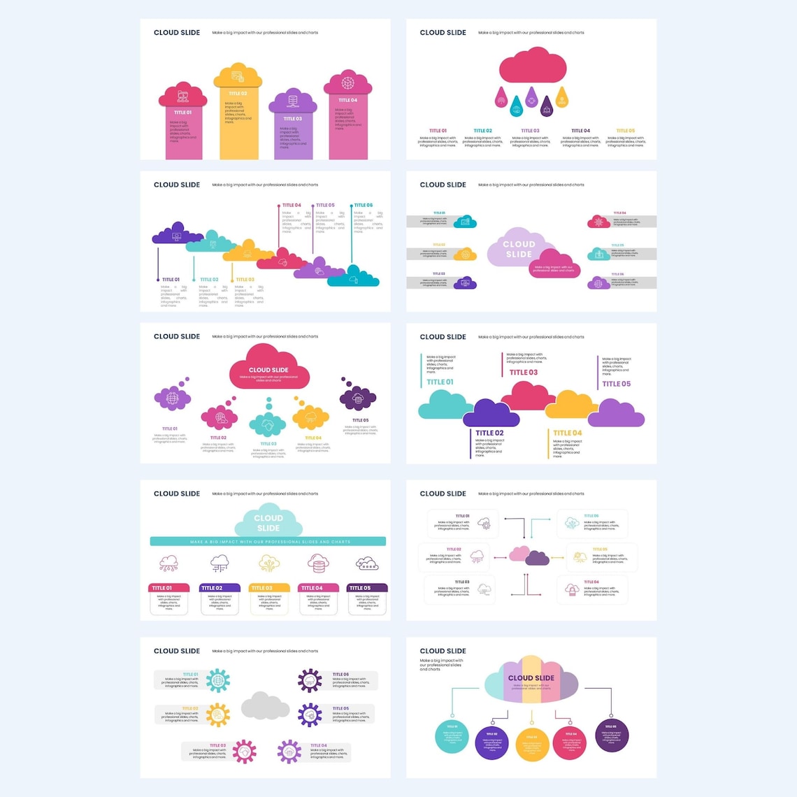 Cloud Charts Powerpoint Fully Editable Templates Cloud - Etsy