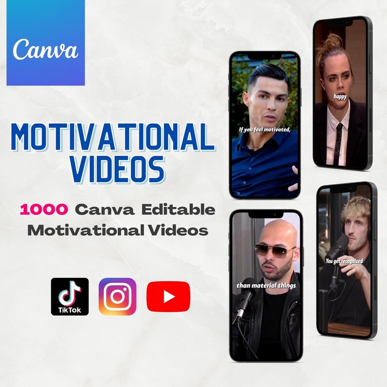 1000 Canva Editable Motivational Videos Instagram Reels - Etsy