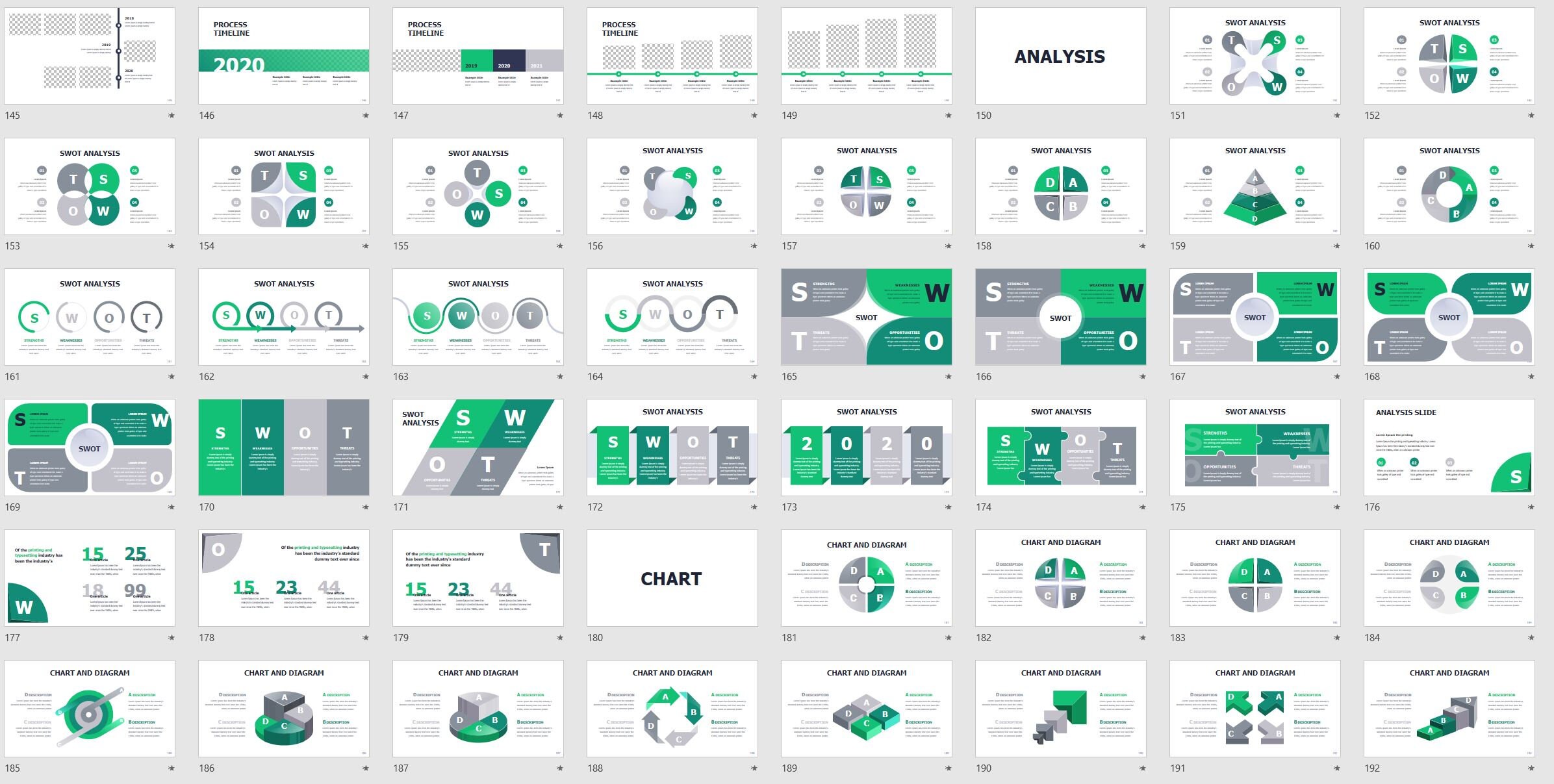Business Chart Powerpoint Fully Editable Templates 500 - Etsy