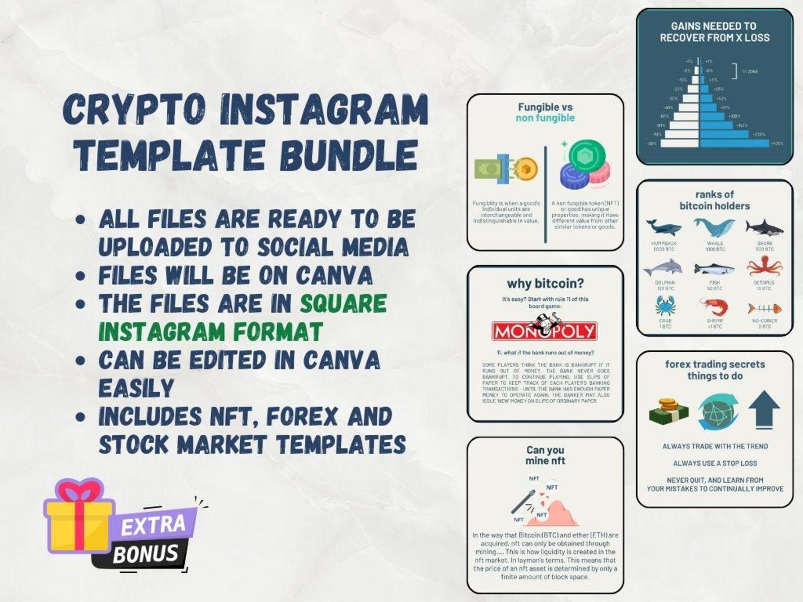 200+ Crypto Infographics Canva Templates | NFT Forex Instagram Posts ...