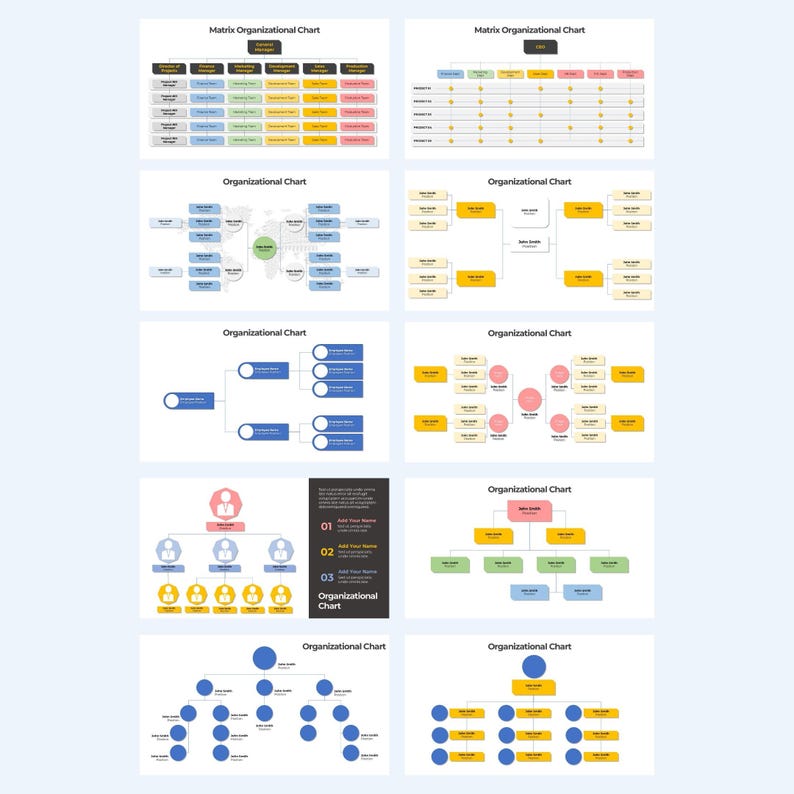 Editable Organizational Chart Powerpoint Templates | Business ...