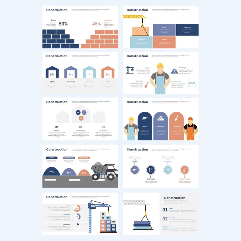 Construction Powerpoint Fully Editable Templates Construction Charts