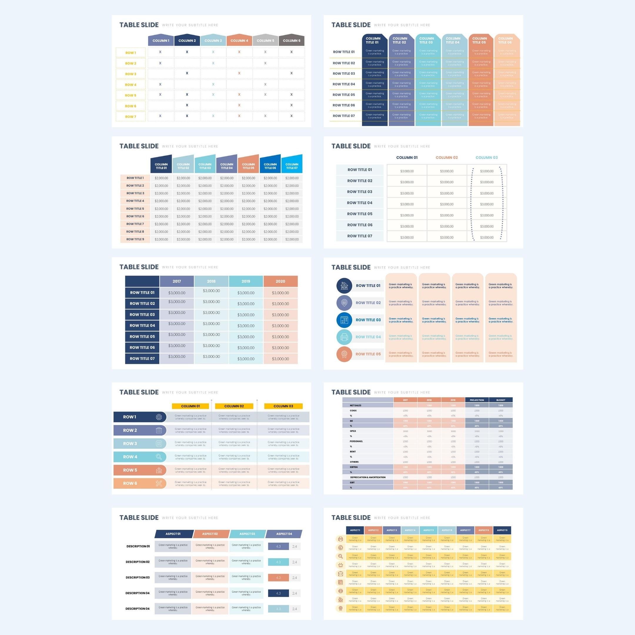 Table Charts Powerpoint Fully Editable Templates Table Chart Powerpoint ...