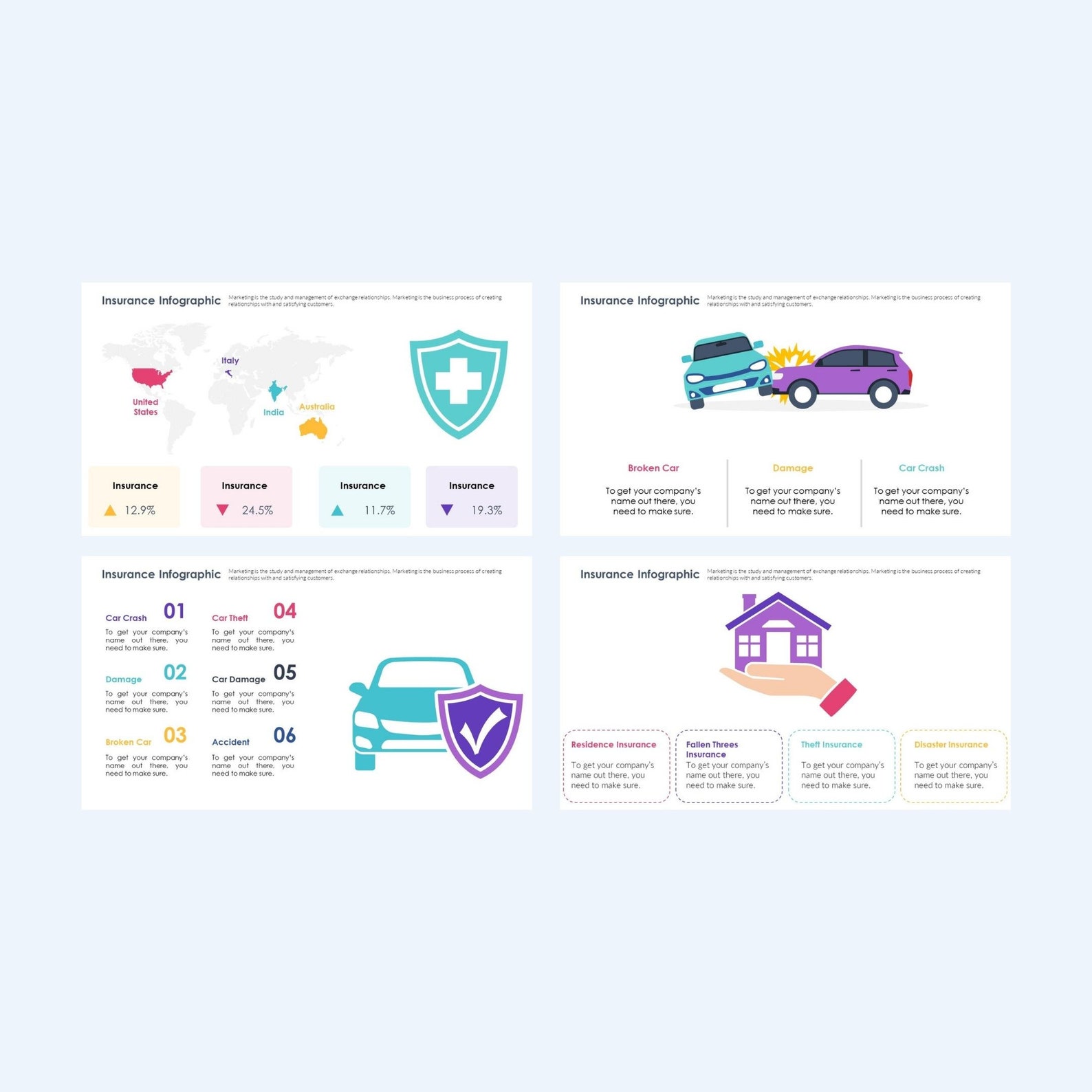 Editable Insurance Powerpoint Templates | Presentation Charts - Etsy