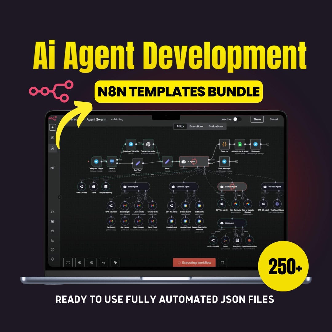 N8N AI Agent Development Templates | No-code Automation (JSON) - Etsy