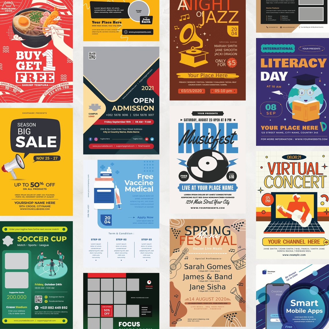 100 Flyer Templates | Editable PSD Flyers for Events - Etsy