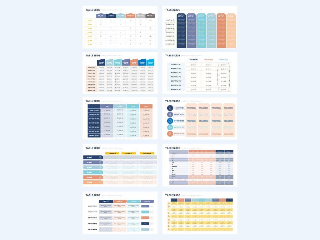 Table Charts Canva Fully Editable Templates | Table Chart Canva ...