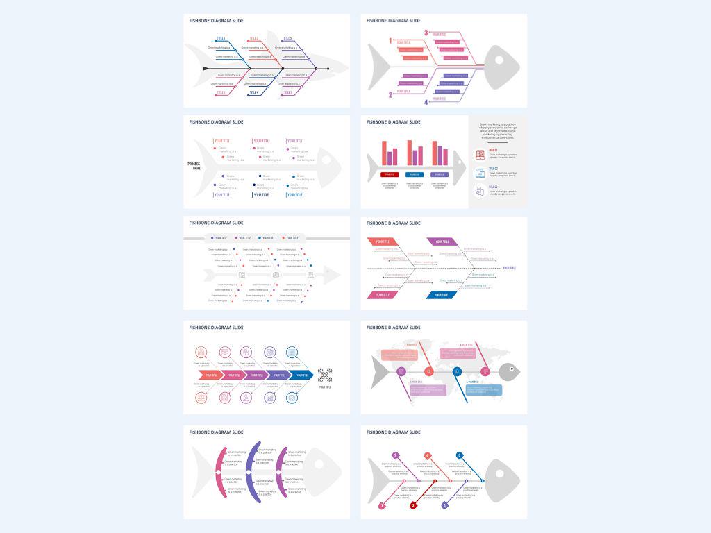 Fishbone Chart Google Slides Templates | Editable Presentation (digital ...