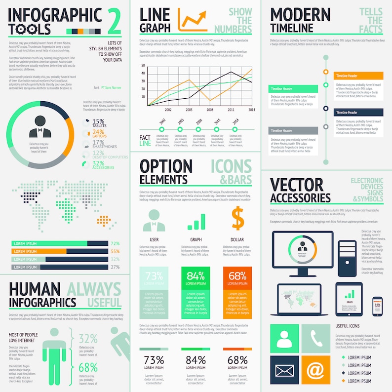 Infografik Tools Vektor Vorlagen | Vektor Infografiken | Illustrator Infografik Bearbeitbare ...