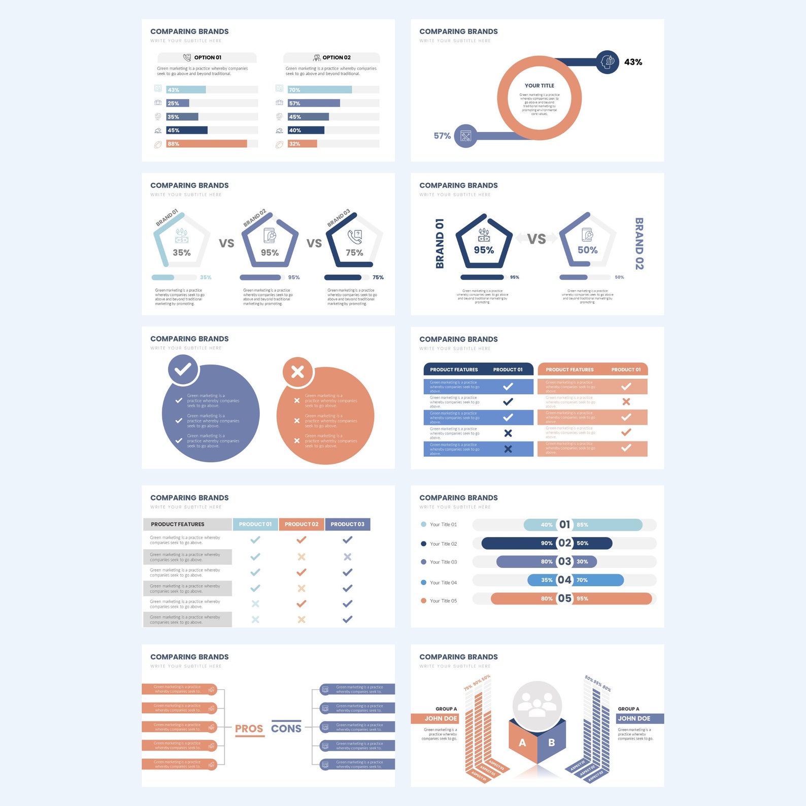 Comparison Powerpoint Fully Editable Templates | Comparison Charts ...