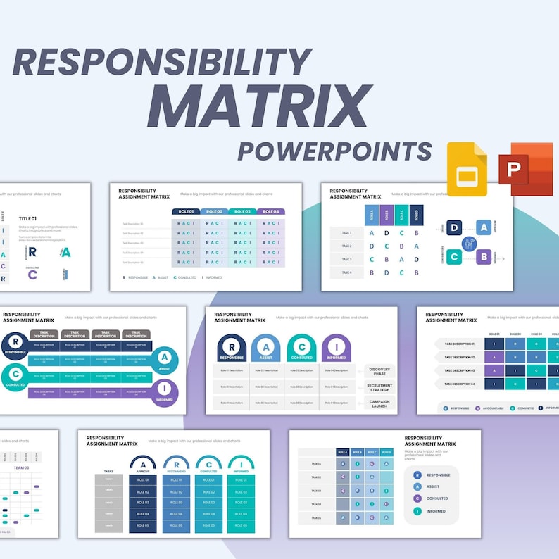 Responsibility Matrix Powerpoint Fully Editable Templates - Etsy