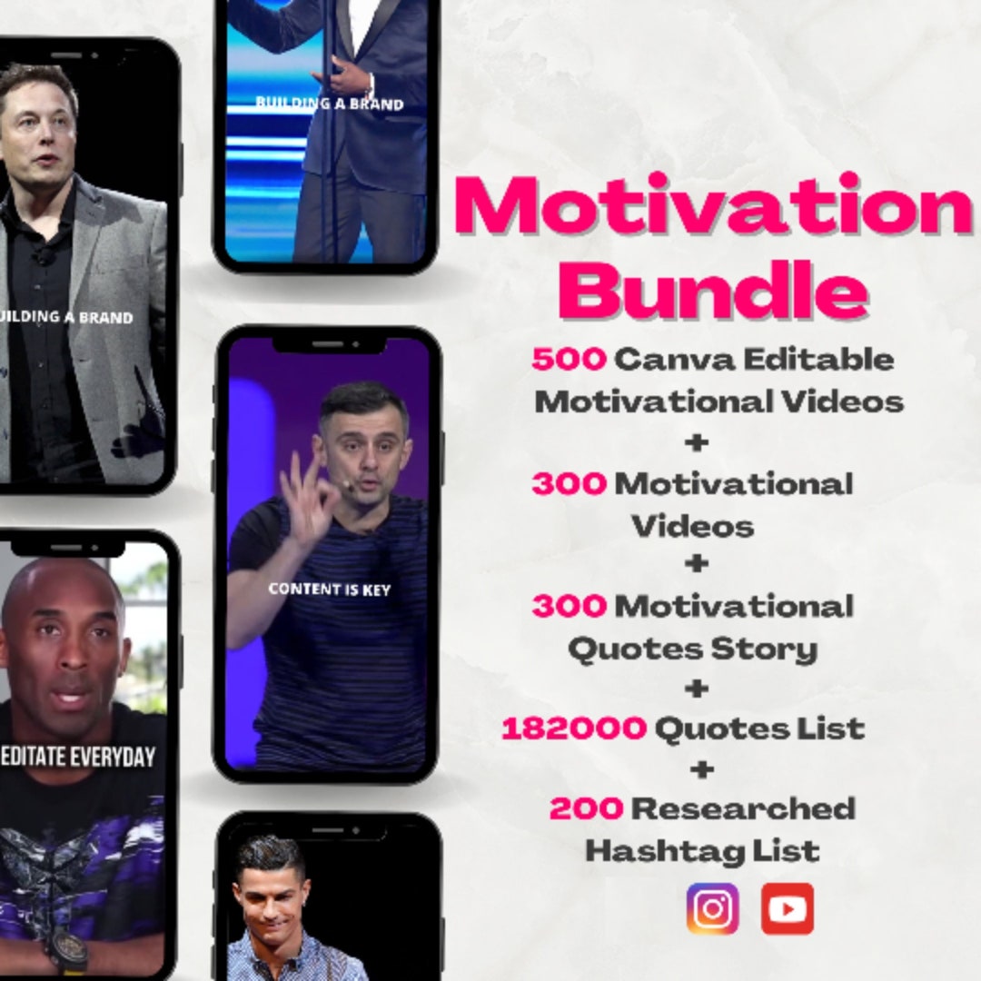 Canva Editable Motivational Videos Bundle for Instagram, Tiktok ...