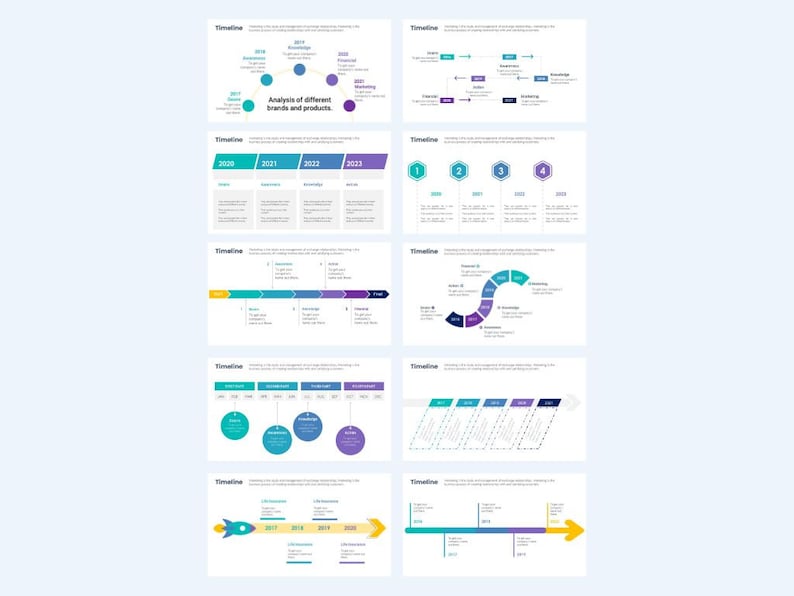 Timeline Bundle Powerpoint Fully Editable Templates | Timeline Charts ...
