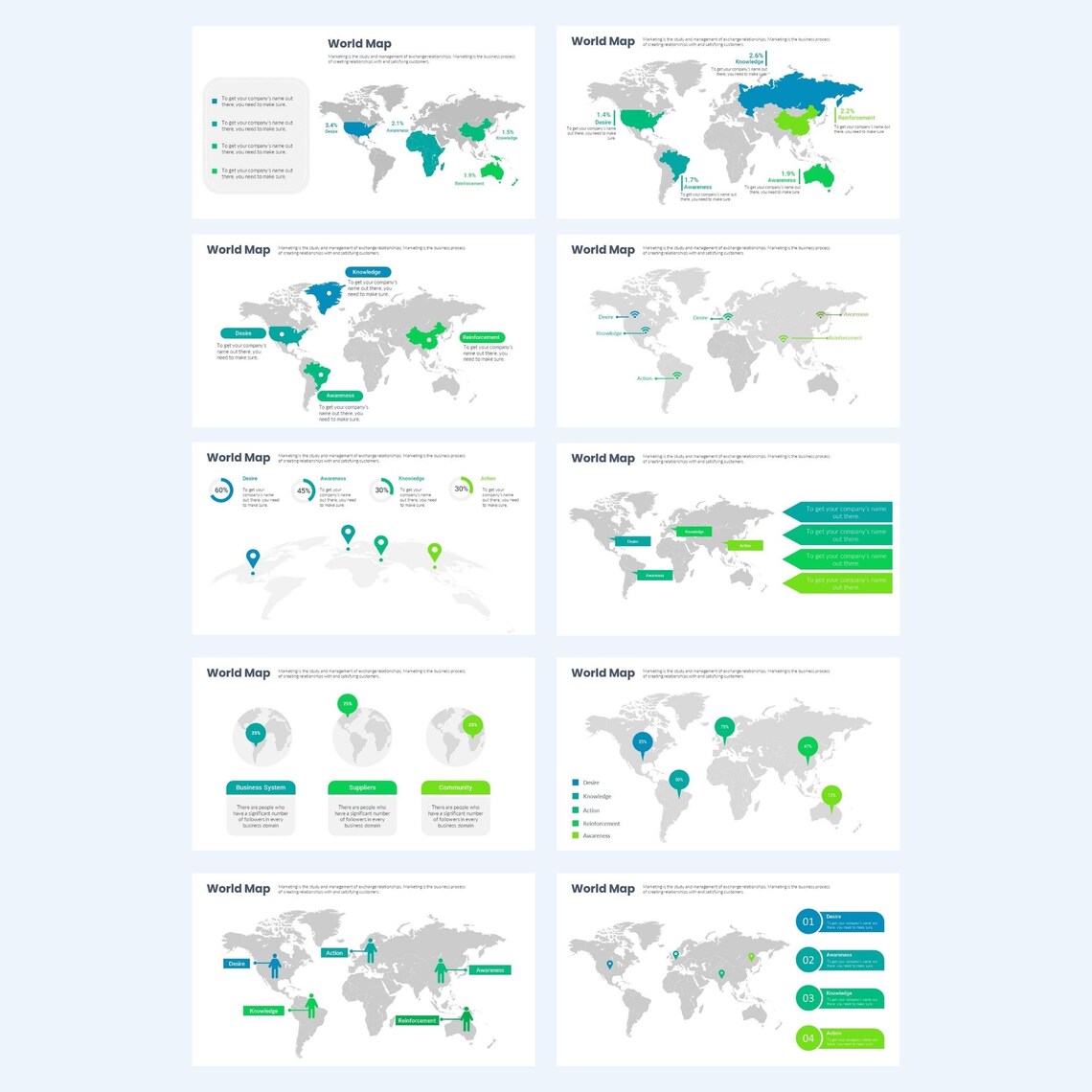 World Map Charts Powerpoint Fully Editable Templates | World Map ...