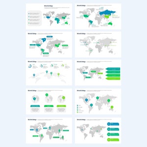 World Map Charts Powerpoint Fully Editable Templates | World Map ...