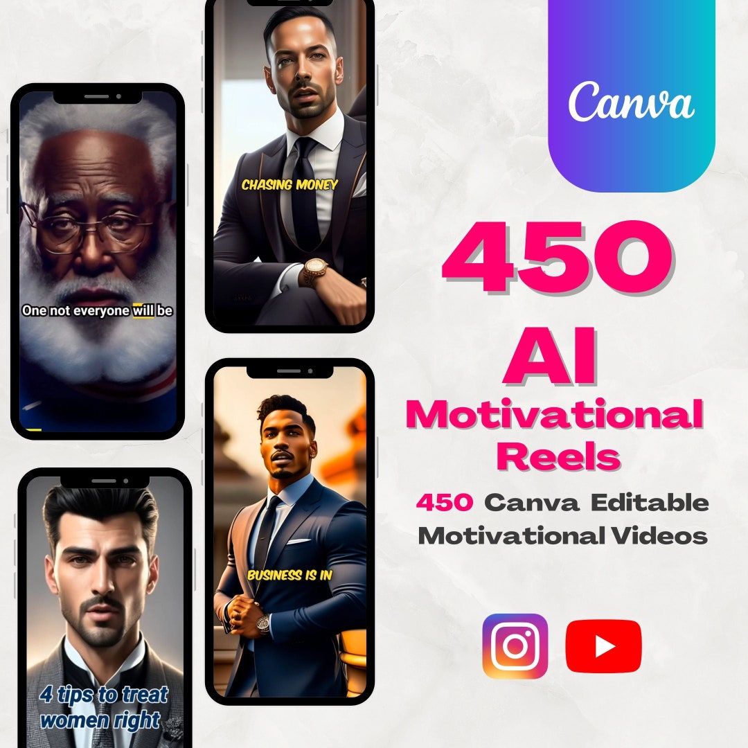 450 Ai Avatar Motivational Videos | Canva Editable Reel Templates ...