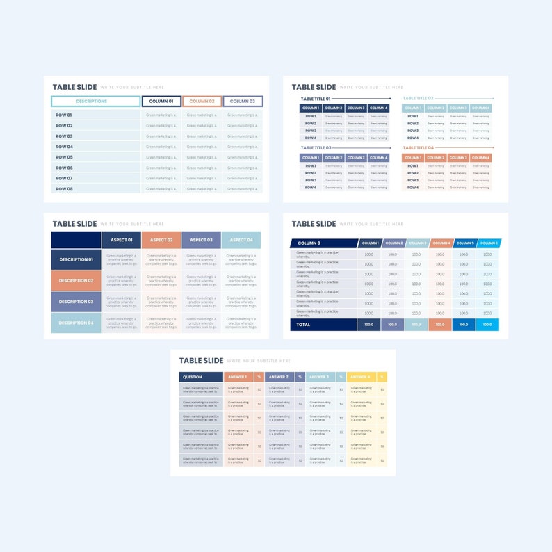 Table Charts Powerpoint Fully Editable Templates | Table Chart ...