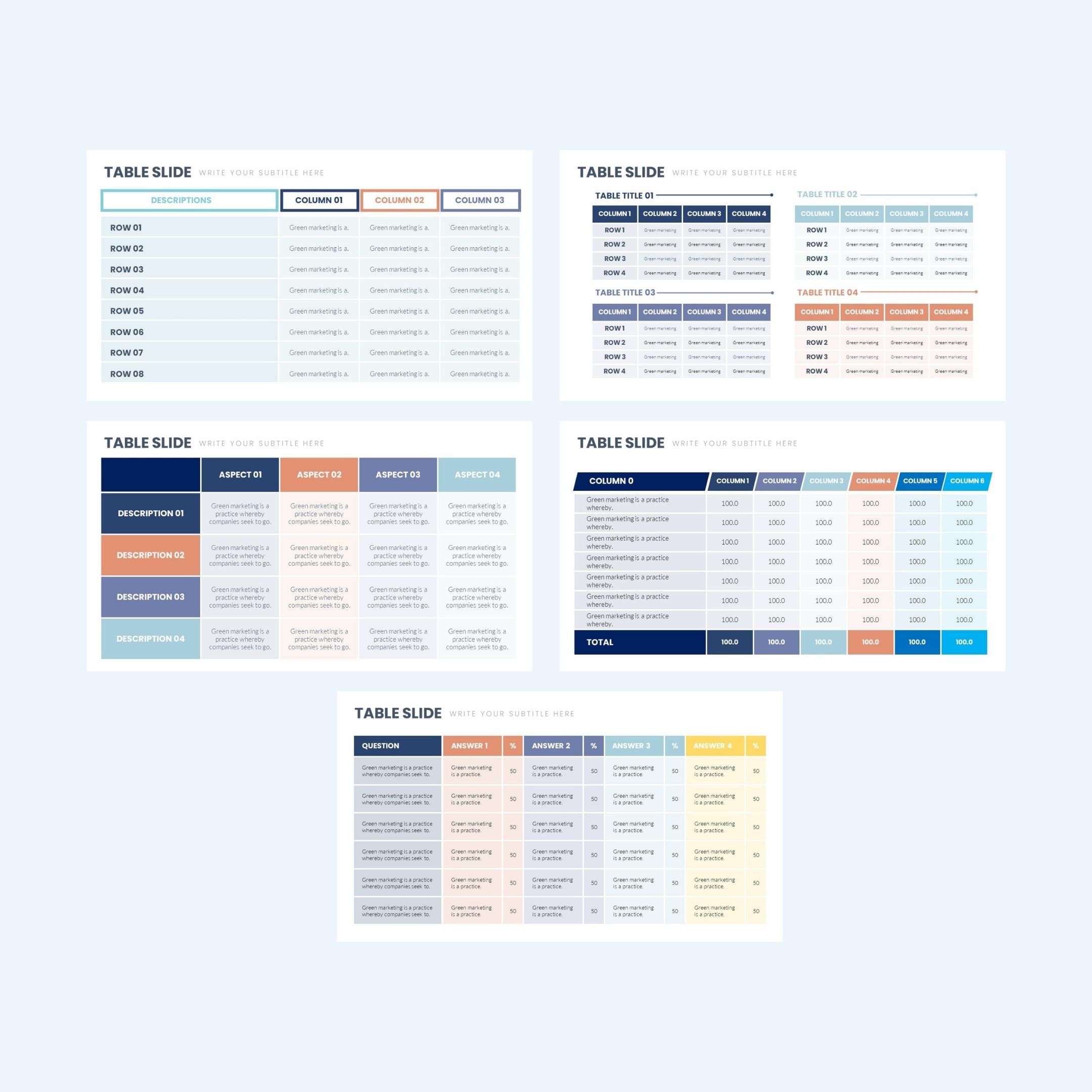 Table Charts Powerpoint Fully Editable Templates Table Chart Powerpoint ...