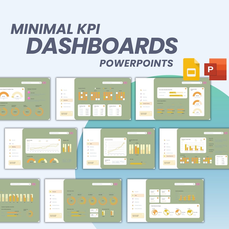 Minimal KPI Powerpoint Fully Editable Templates | KPI Dashboard ...