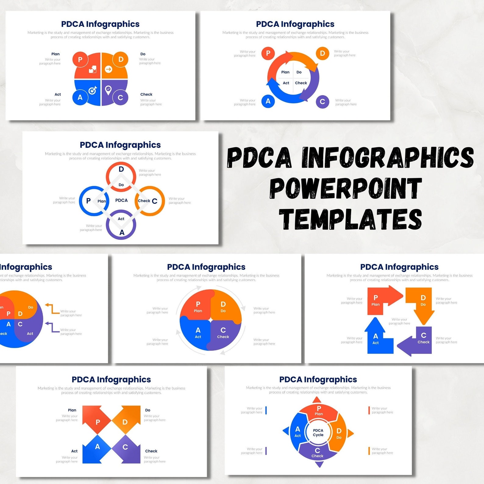 PDCA Powerpoint Fully Editable Templates PDCA Charts Powerpoint ...