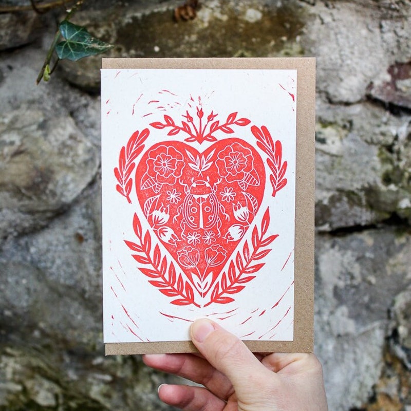 Linocut Cards - Etsy