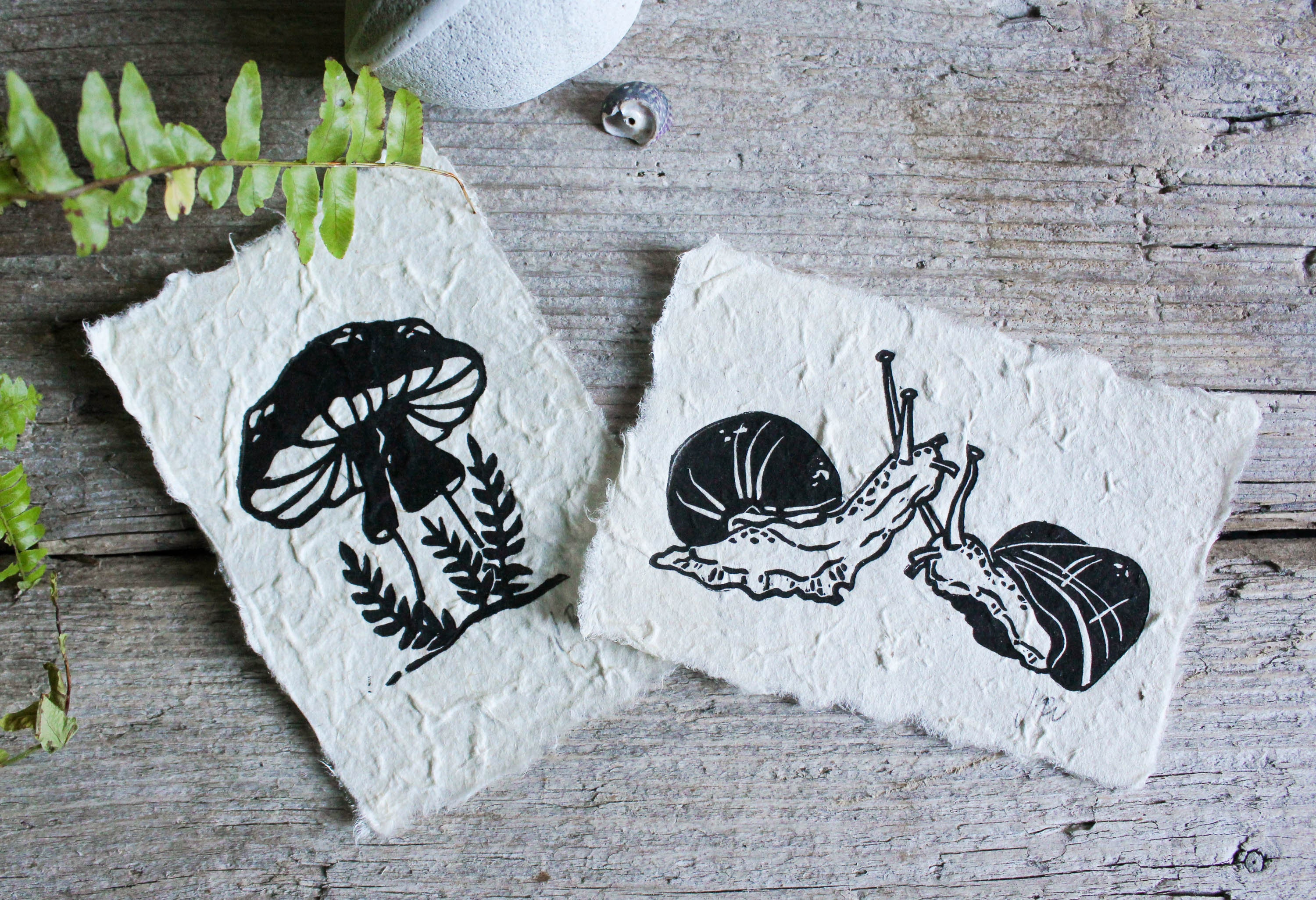 Two Snails Mini Linocut Print Small Original Animal Lino Print Handmade ...