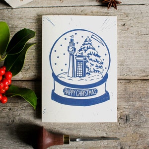 Set of 3 Christmas Winter Scene Cards Snow Globe Winter - Etsy