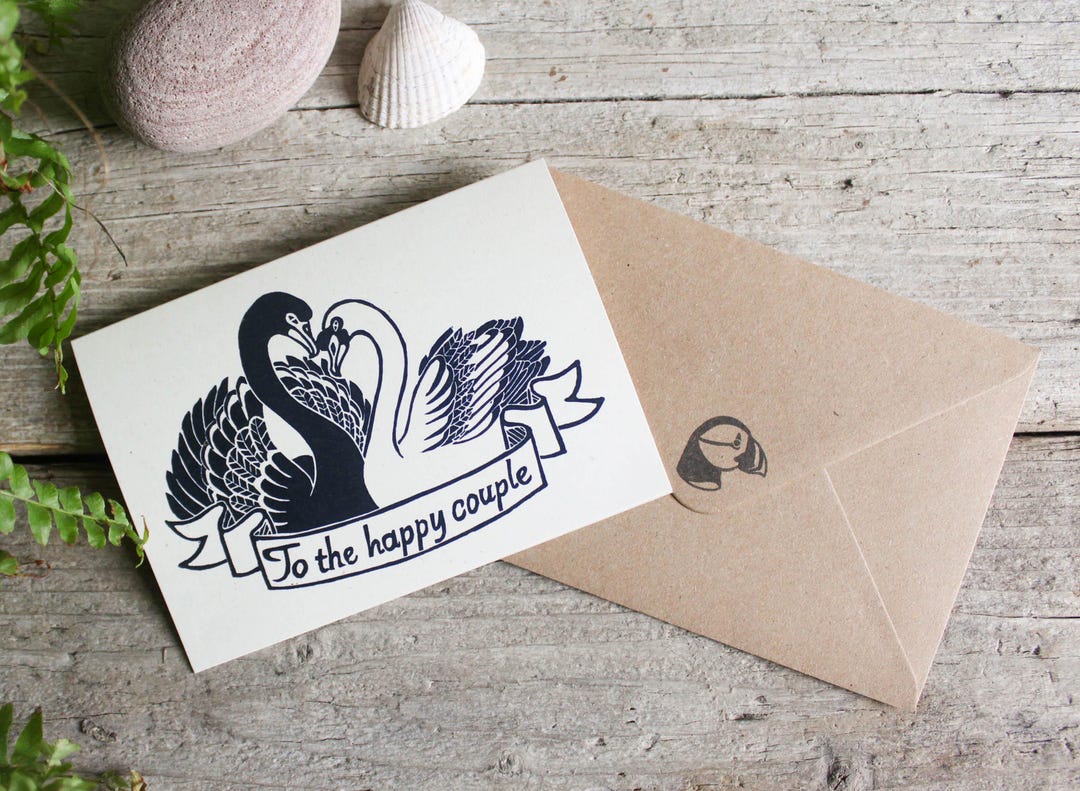 Two Swans Wedding Card | Engagement Card - to the Happy Couple ...