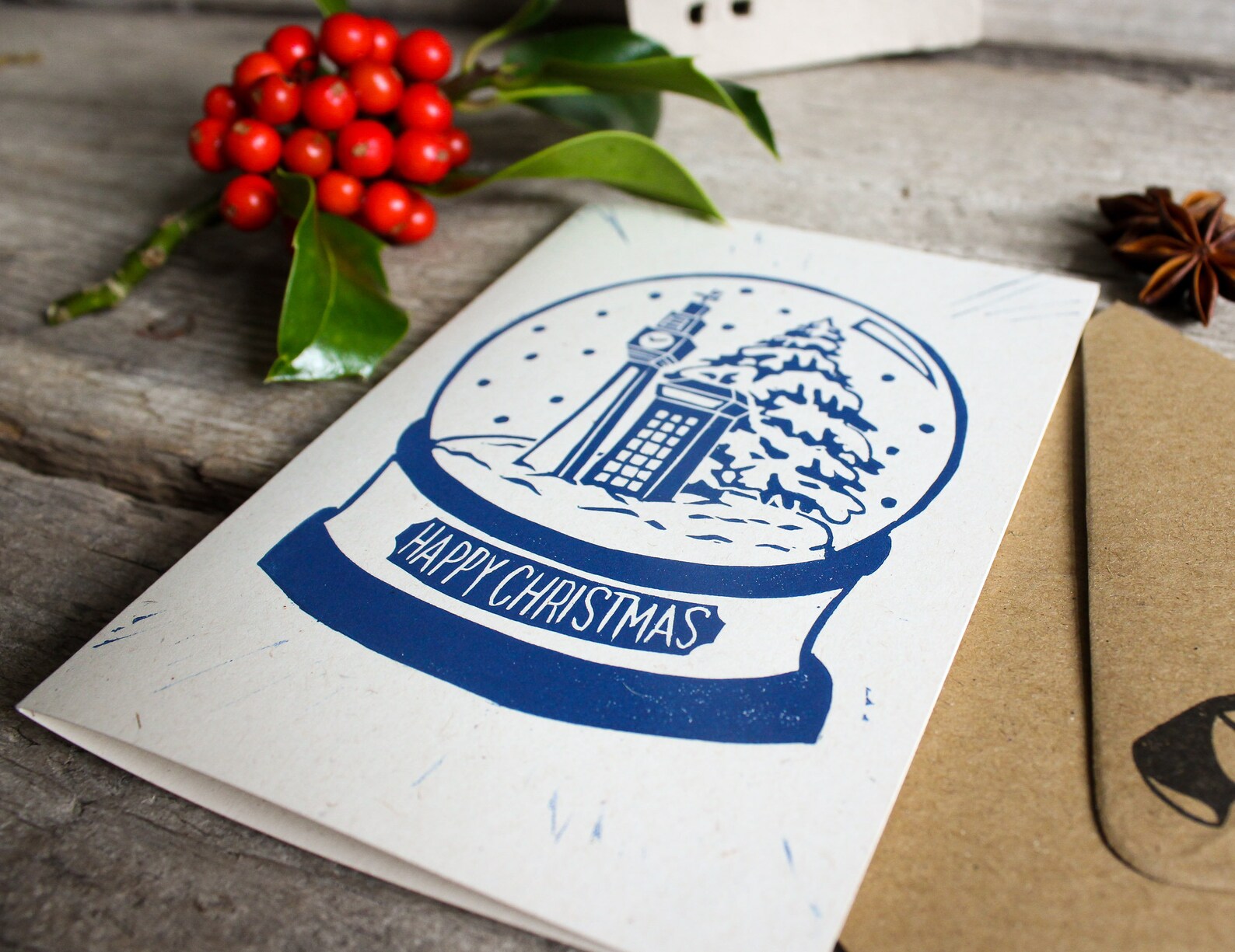 Set of 3 Christmas Winter Scene Cards Snow Globe Winter - Etsy