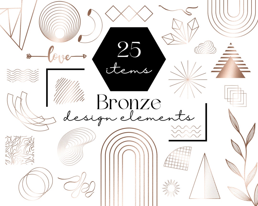 Bronze Design Elements Bronze Designs Elements Metallic Clipart Frame ...