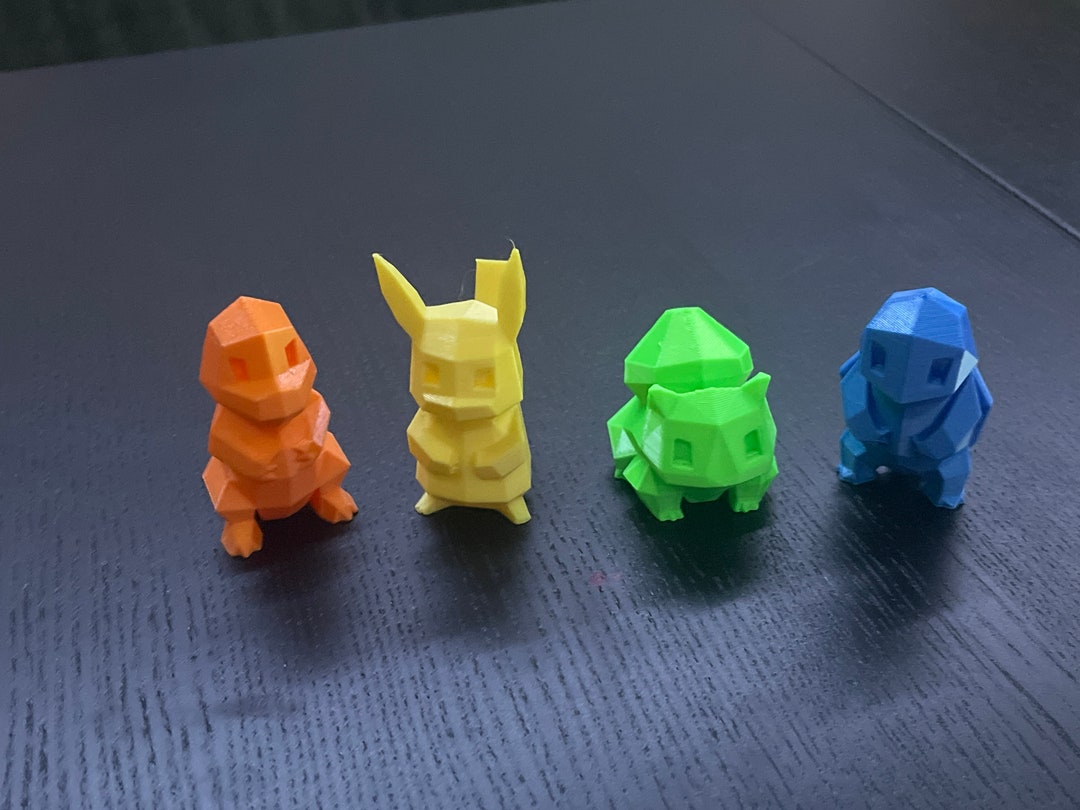 3D Printed Pokémon - Low Poly Pokémon Models - Starter Pokémon Figures ...