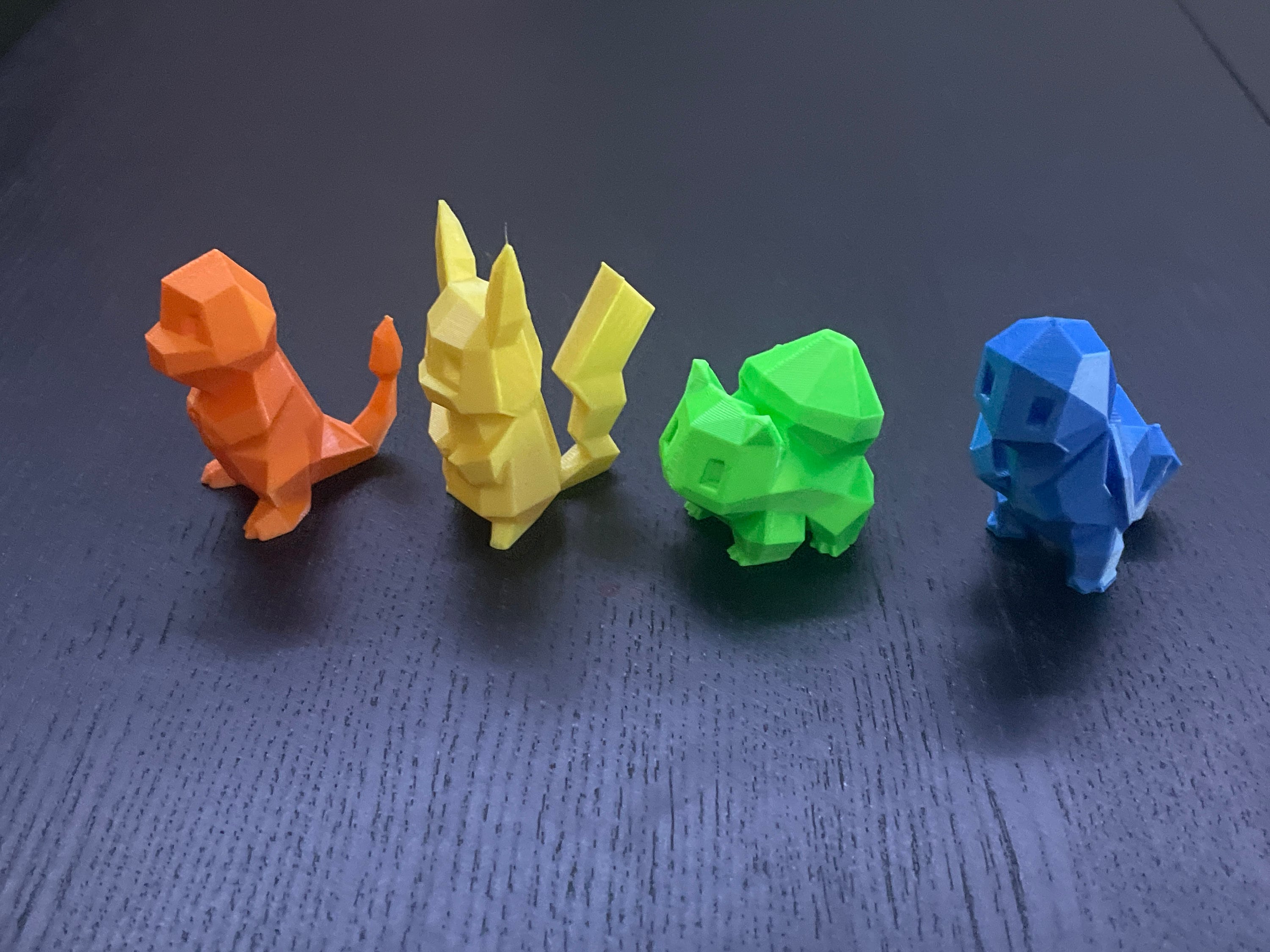3D Printed Pokémon Low Poly Pokémon Models Starter Pokémon Figures ...