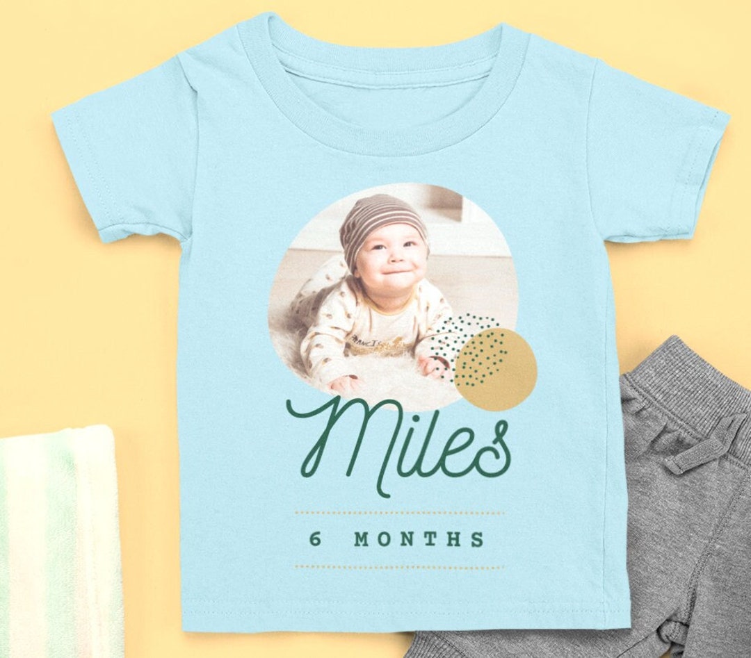 Personalized Baby Shirt, Custom Baby Photo Shirt, Baby Shower Gift, Birthday Boy or Girl Custom ...