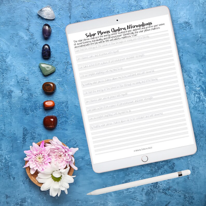 Chakra Affirmations Worksheets: Handwriting Practice (DIGITAL DOWNLOAD ...