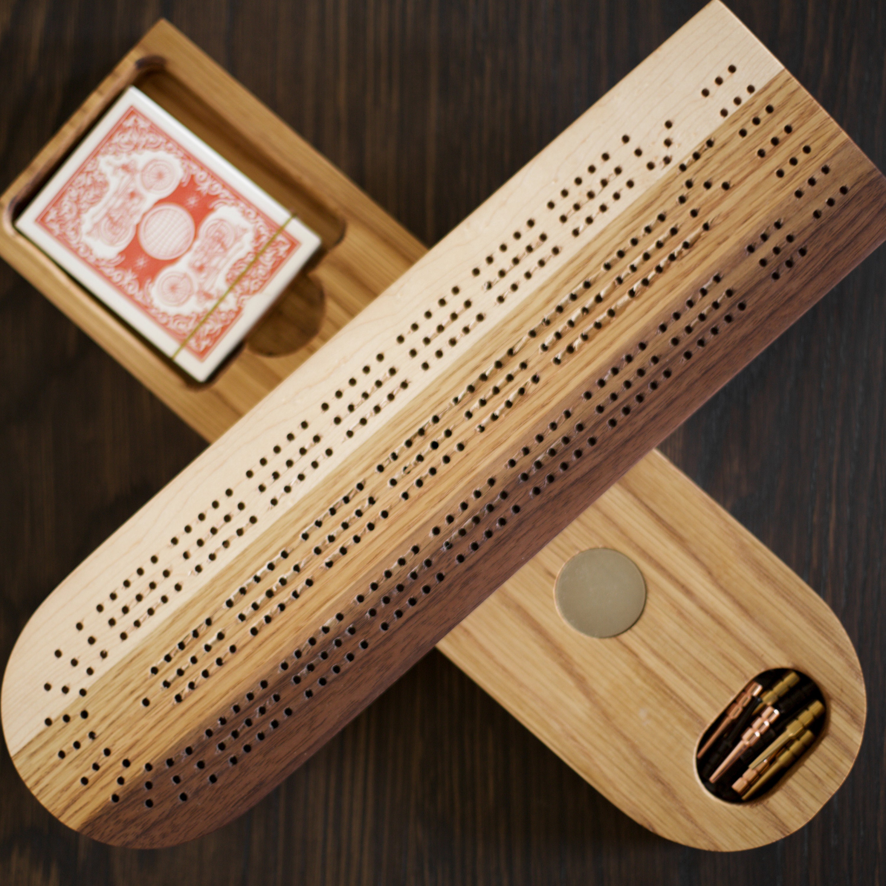 Solid Wood Cribbage Board - Etsy