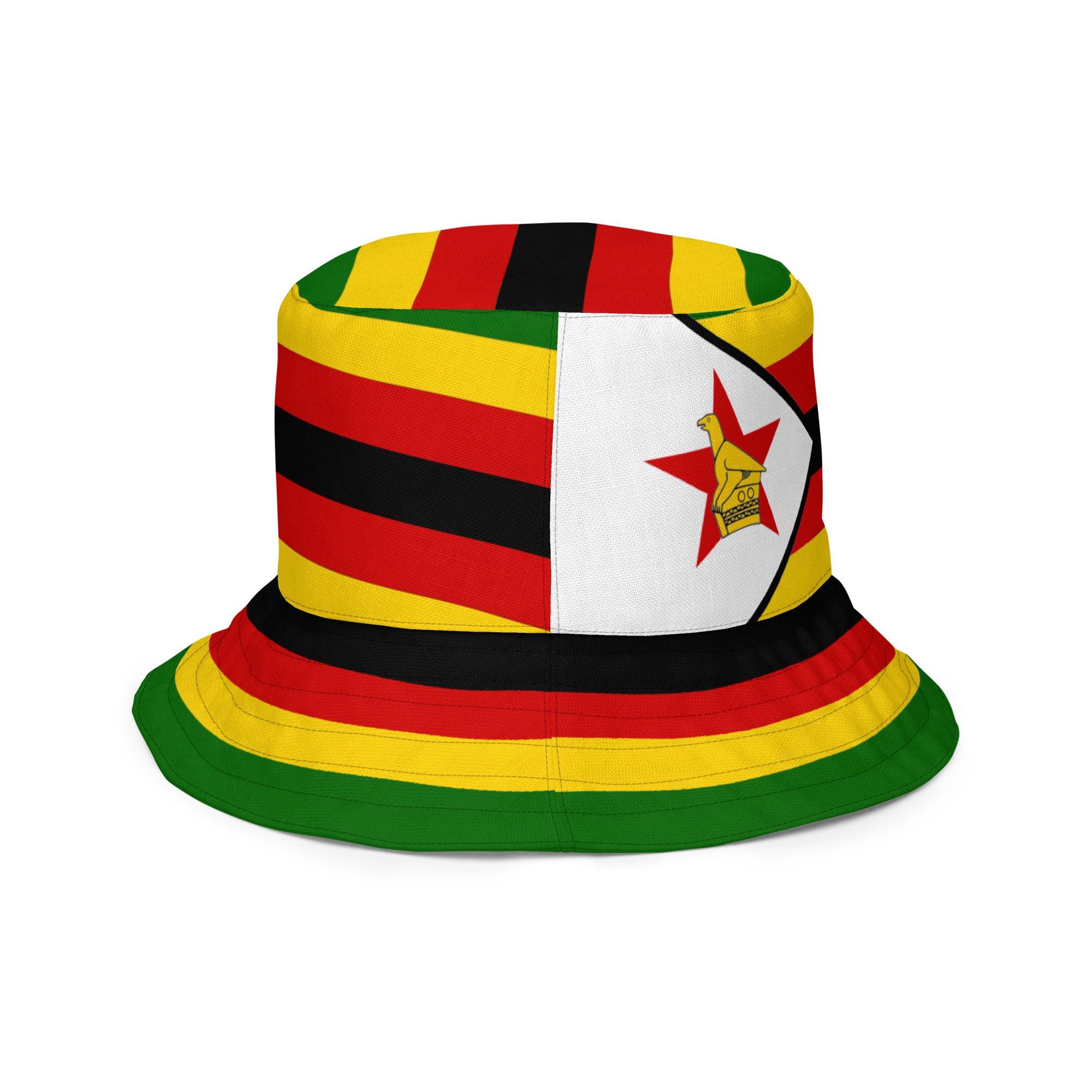 Zimbabwe Flag Reversible Bucket Hat, Africa Fashion - Etsy