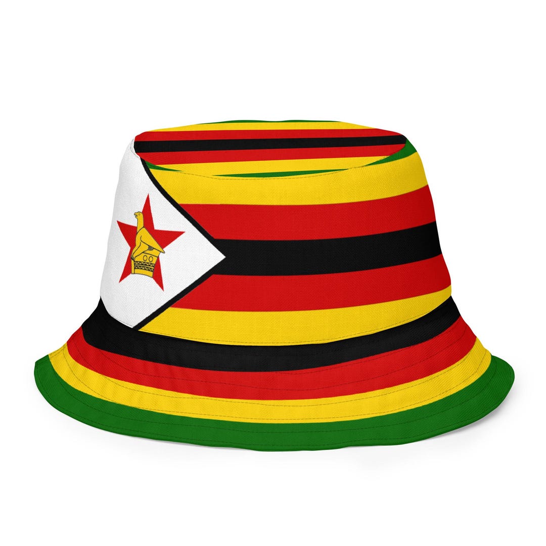 Zimbabwe Flag Reversible Bucket Hat, Africa Fashion - Etsy