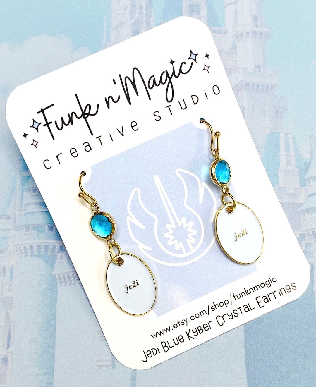 Star Wars Inspired jedi Blue Kyber Crystal Earrings Blue Kyber Crystal ...