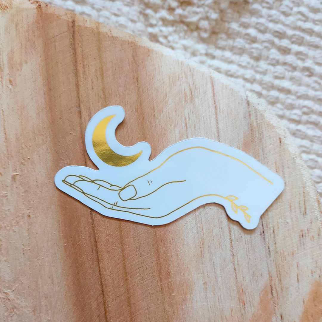 Moon Magic Hands of Gold With Gold Foil Sticker Foil Printing Laptop ...