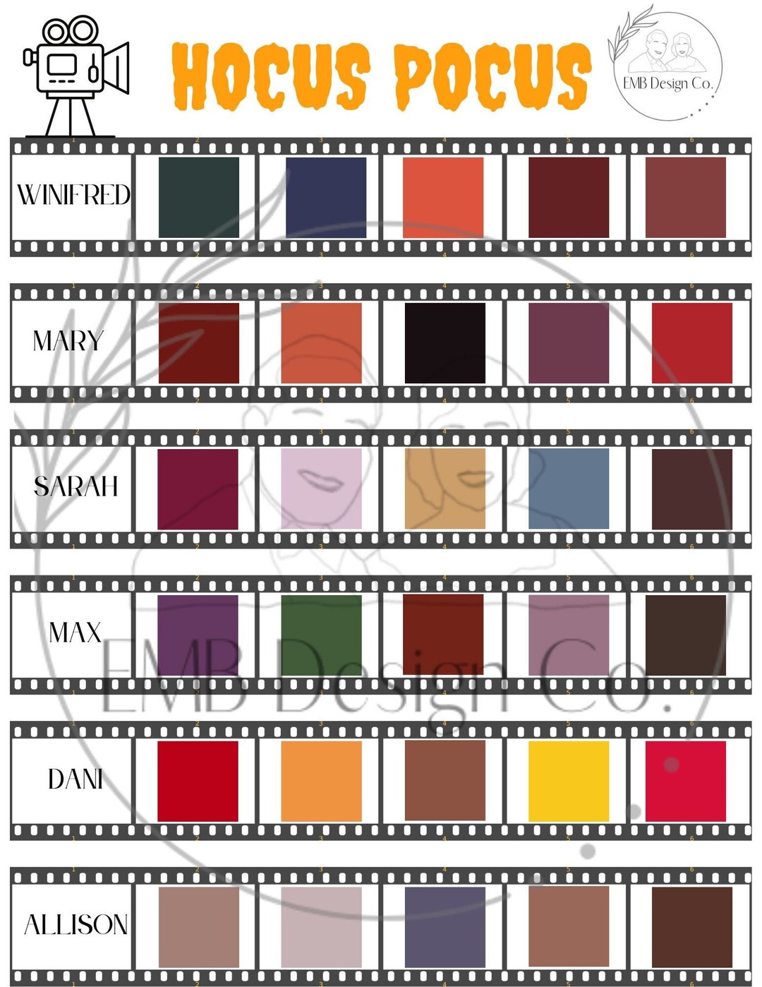 Hocus Pocus Color Palette - Etsy