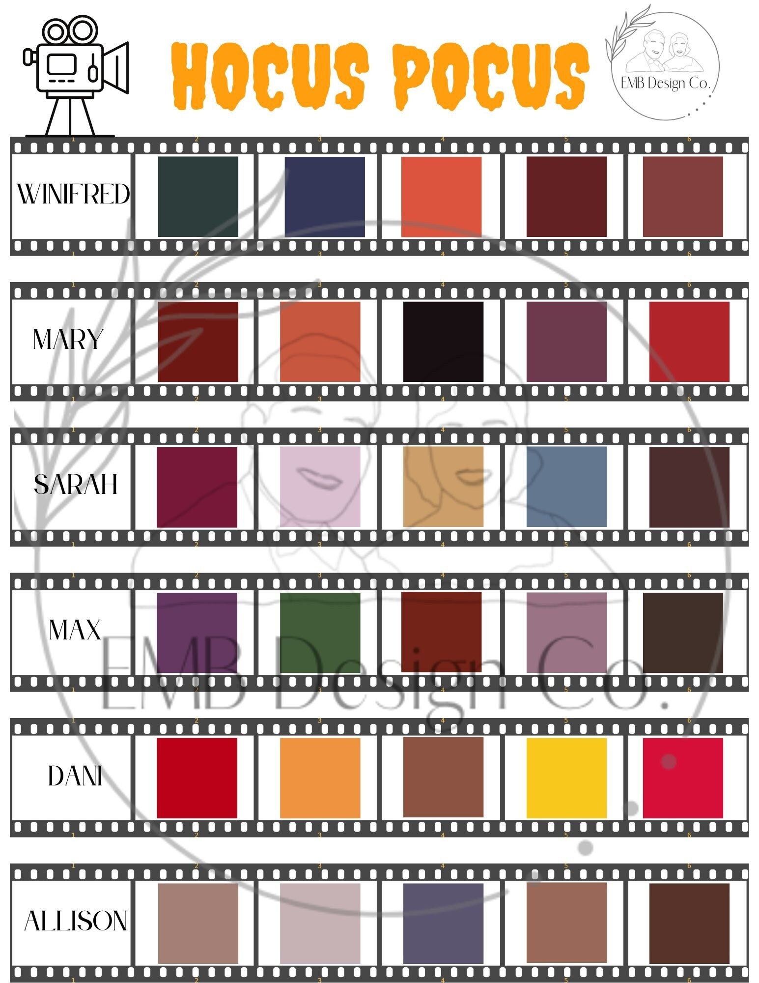Hocus Pocus Color Palette - Etsy