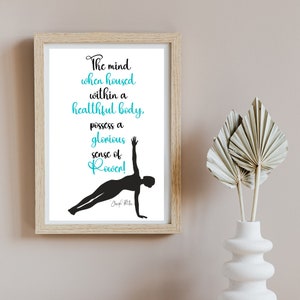 Pilates Wall Art, Joseph Pilates Studio Art, Set of 8 Pilates Quotes ...
