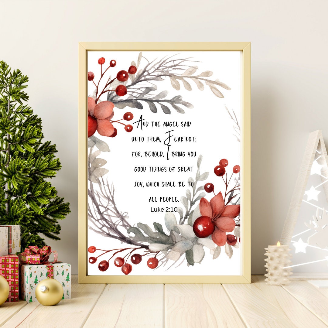 Luke 2 10, Bible Verse Art, Digital Download, Christmas Wall Decor - Etsy