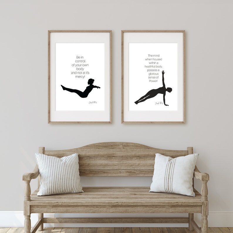 Pilates Poster, Set of 3 Pilates Quotes, Joseph Pilates, Pilates Studio ...