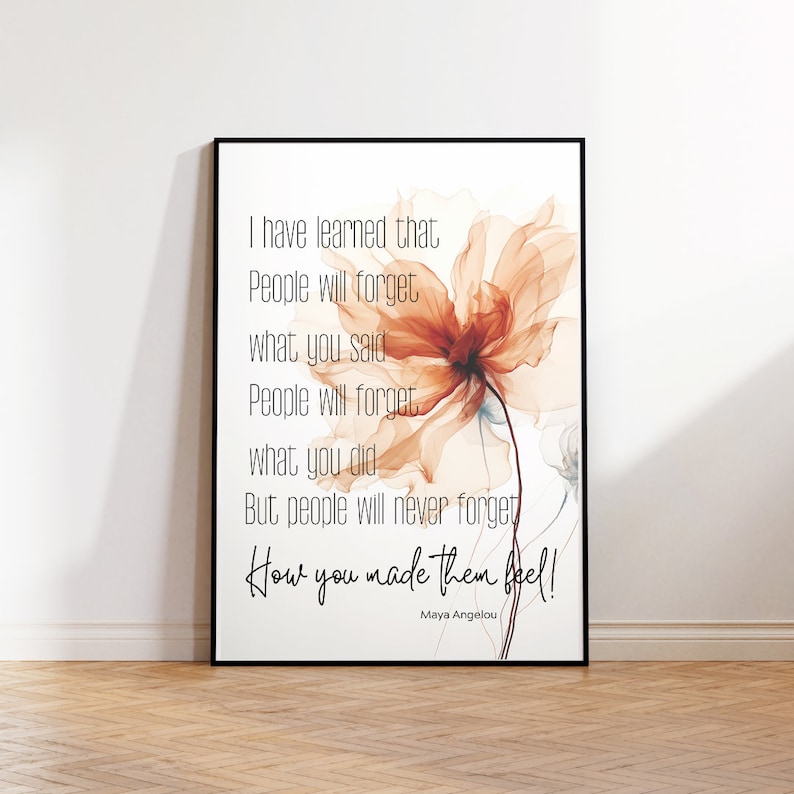 I've Learned Quote by Maya Angelou - Motivational Wall Art, Instant ...