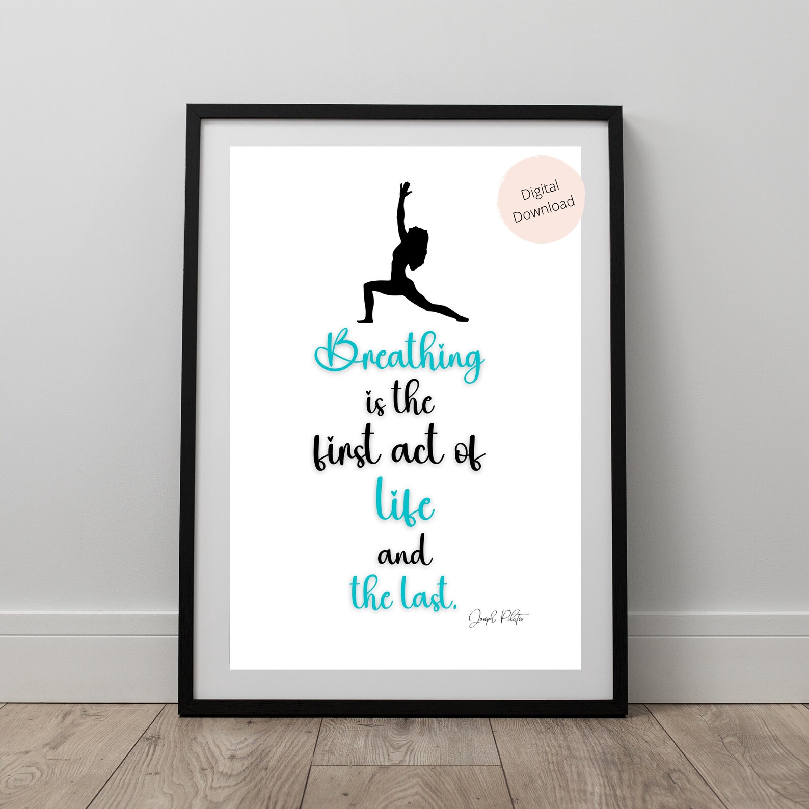 Pilates Wall Art, Joseph Pilates Studio Art, Set of 8 Pilates Quotes ...