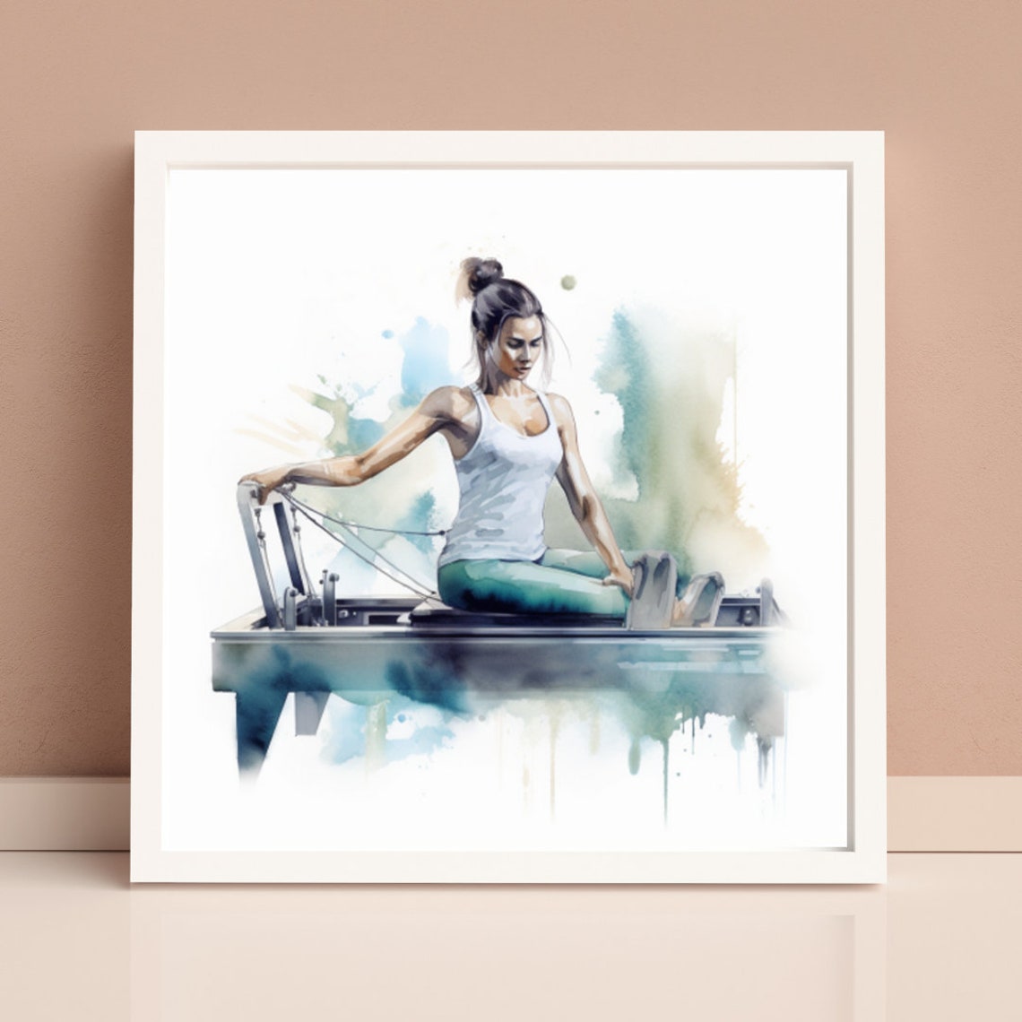 Pilates Reformer Watercolor, Pilates Wall Art, Pilates Studio Decor ...